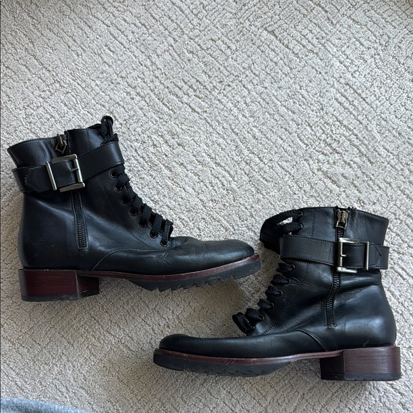 Minelli | Shoes | Black Leather Ankle Boots With Buckles | Poshmark